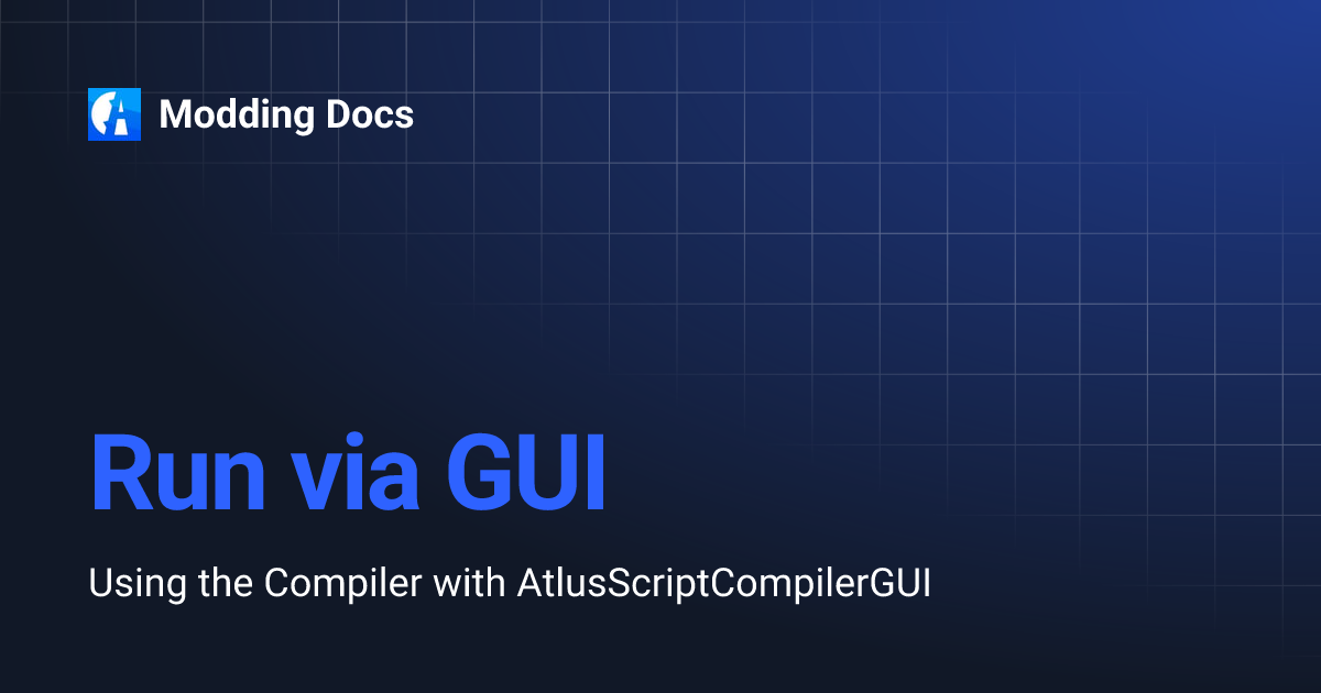 Run via GUI | Modding Docs
